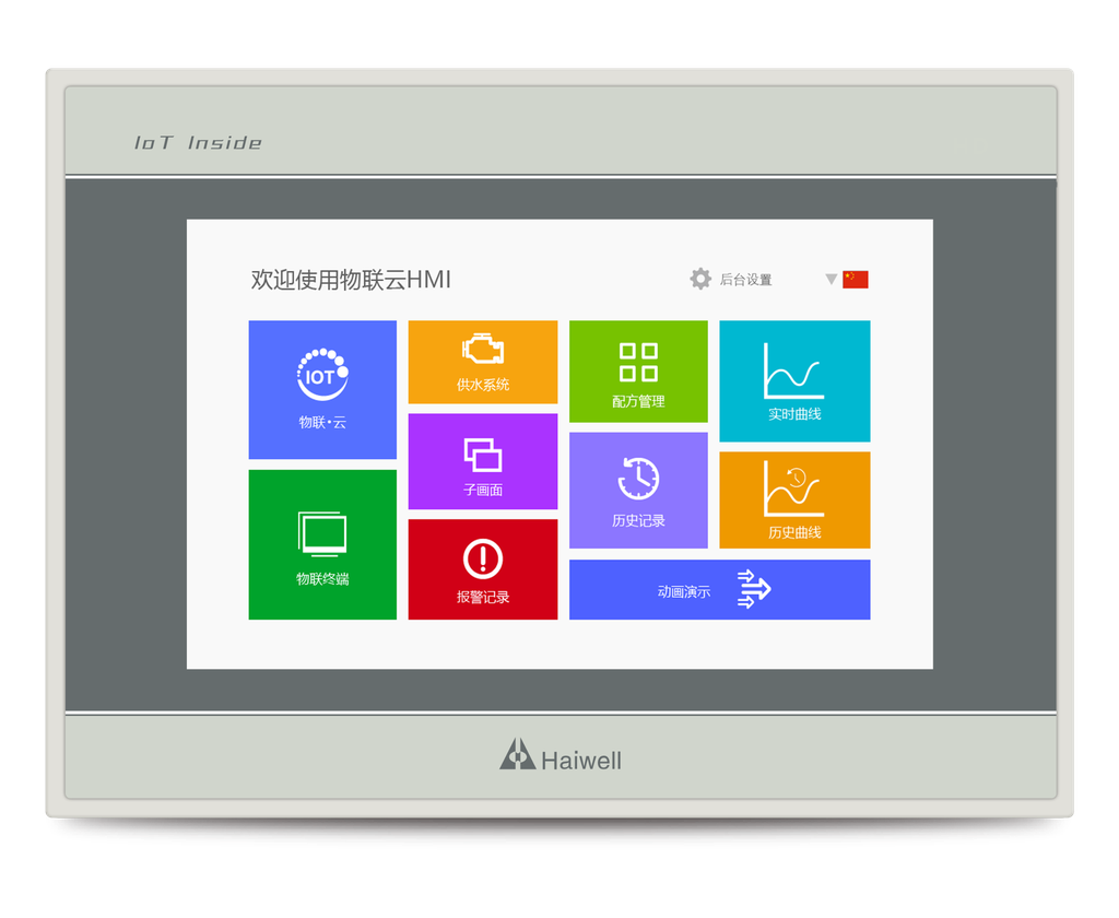 Pantalla HMI Haiwell 7" LCD 1024×600 4GB+512Mb+SD LAN, USB, WIFI, MQTT | ENAU Energía Y ...